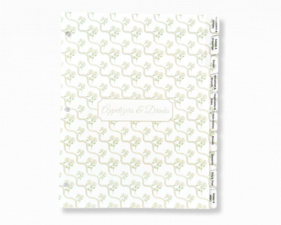 Recipe Binder Divider Tabs | Great for Custom Family Recipe Books, 3 ...