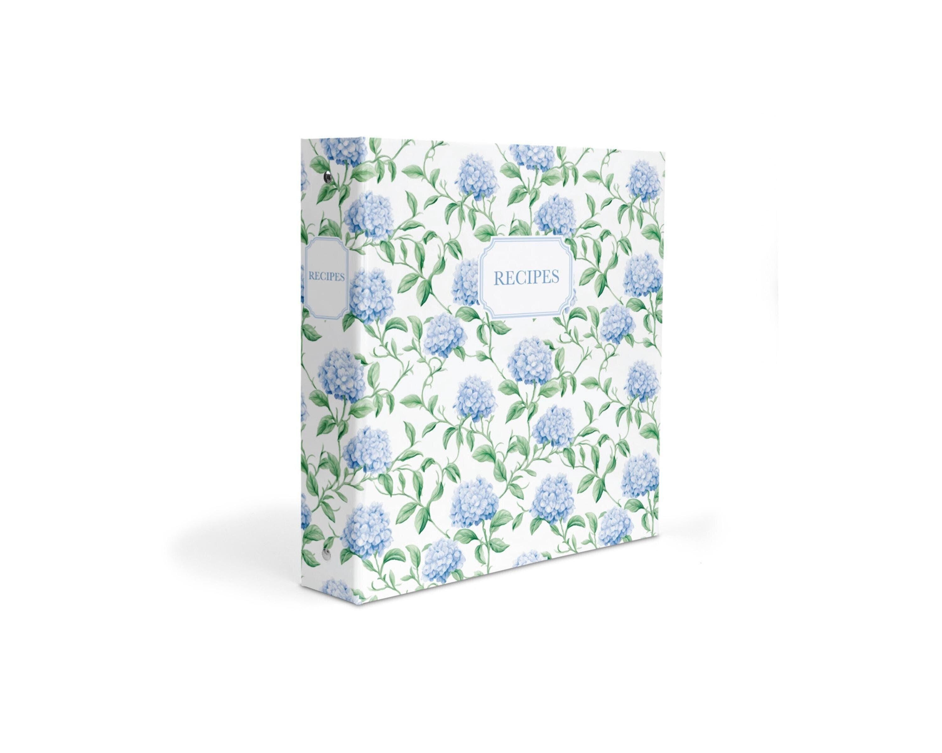 Personalized Blue Hydrangea Recipe Binder - Floral 3 Ring Notebook is ...