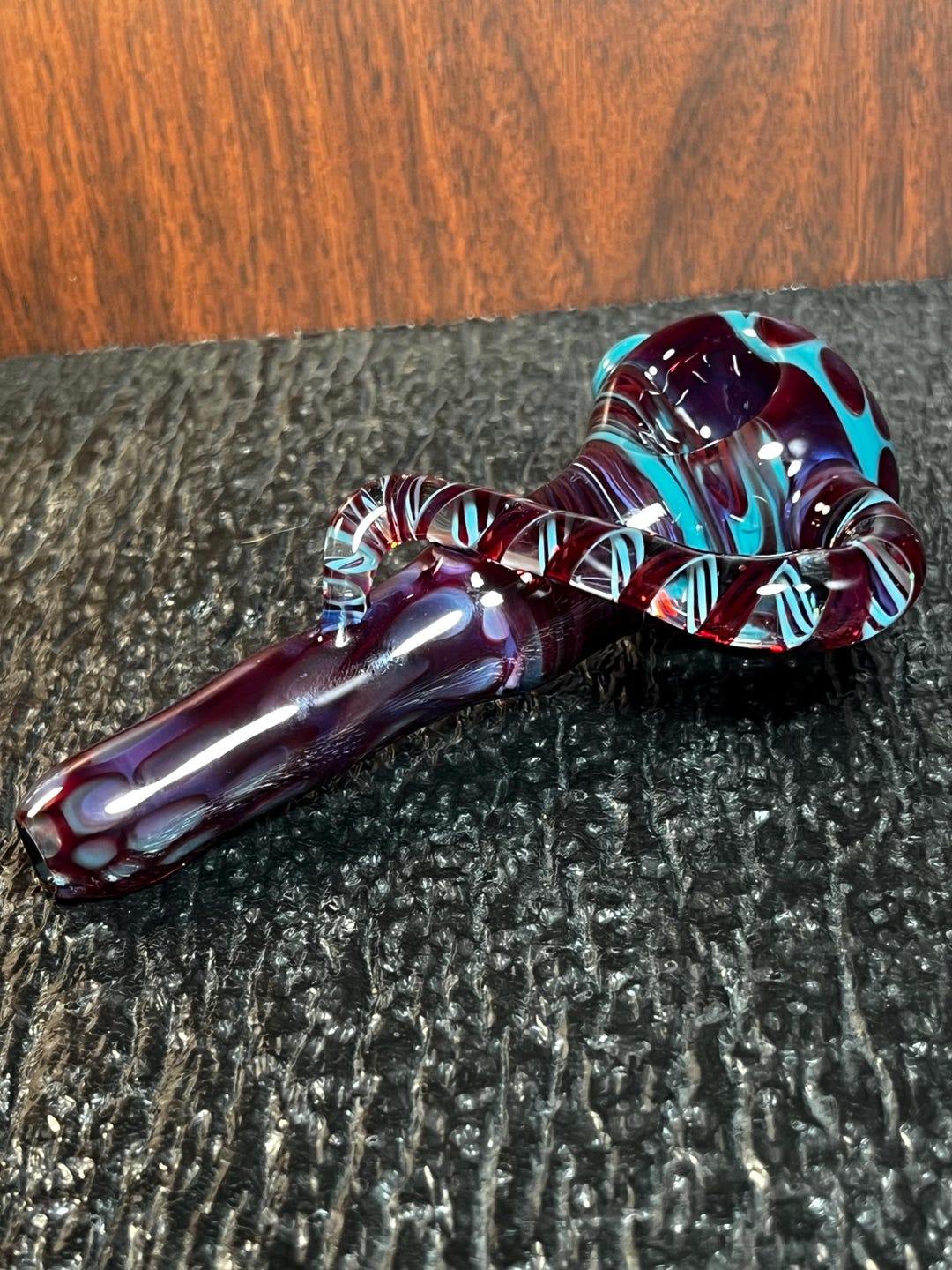 Phoenix Red and Teal Glass Spoon Pipe - Etsy