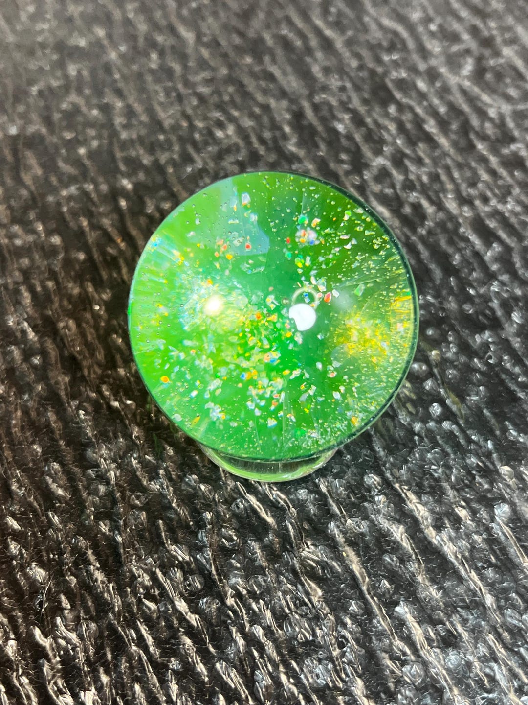 45mm Uranium and Crushed Opal Implosion Glass Marble - Etsy