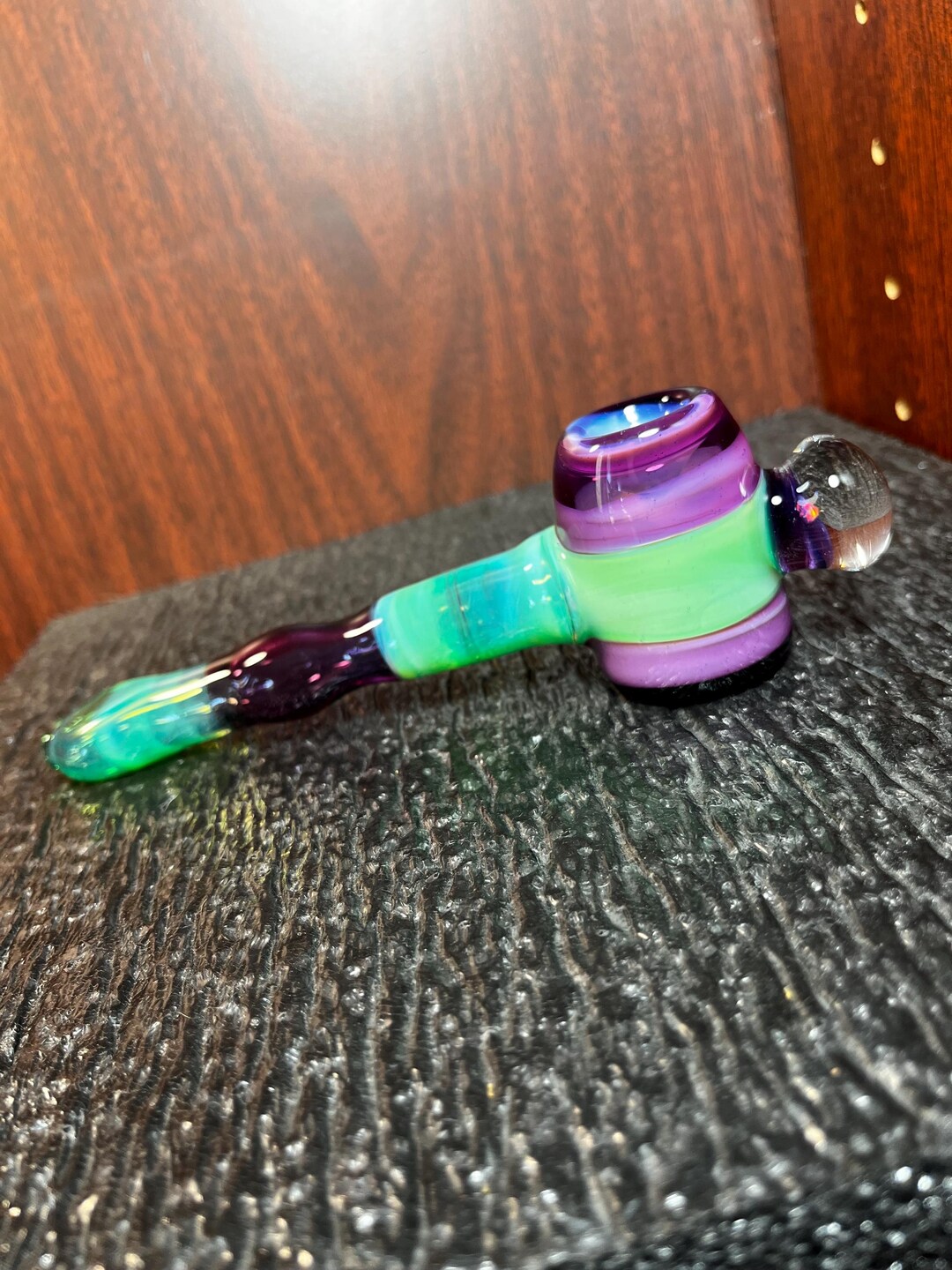 Purple Gold and Wintergreen Hammer Pipe W/ Opal Marble - Etsy