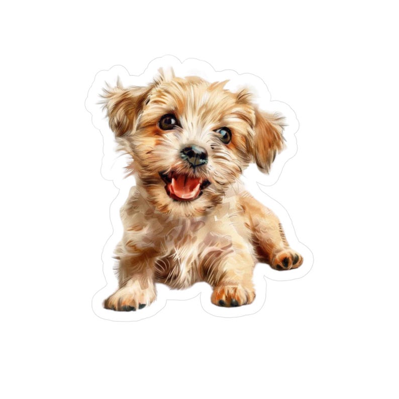 Cute Puppy Watercolor Illustration Sticker - Vibrant Decal - Etsy