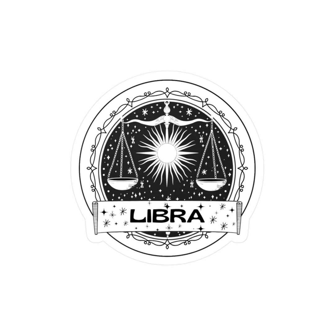 Libra Zodiac Sticker - Celestial Decal - Etsy