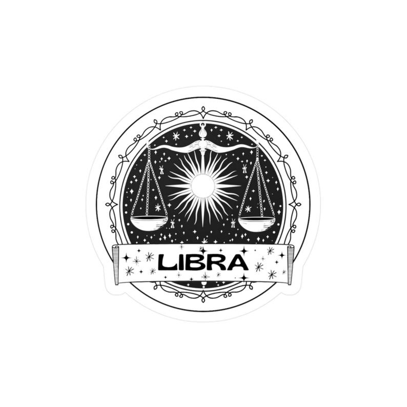 Libra Zodiac Sticker - Celestial Decal - Etsy