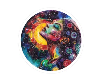Cosmic Woman Chakra Sticker - Feminine Art Decals - Etsy