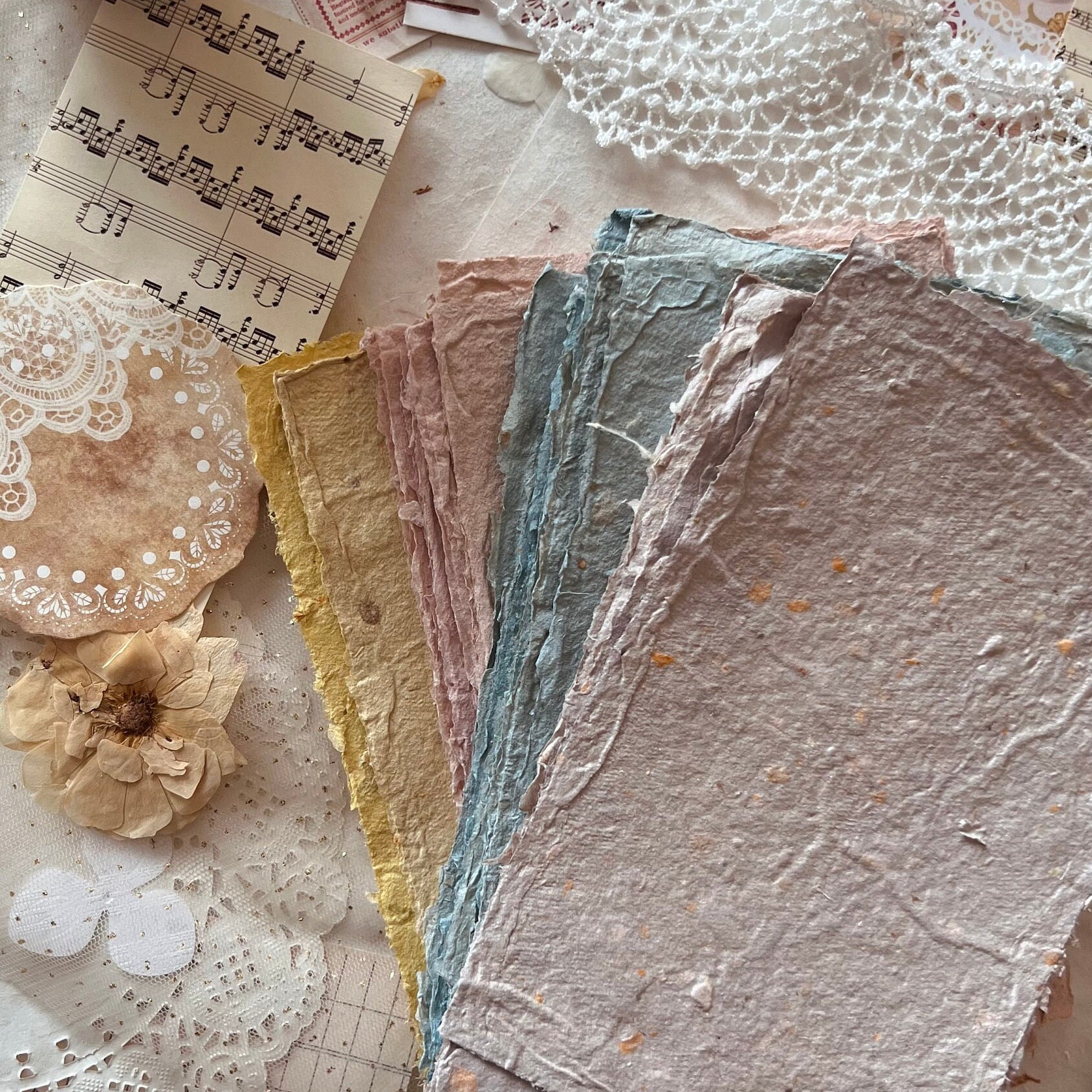 Handmade Paper Textured Color Paper A5 Size A6 Size A7 Size One Sheet ...