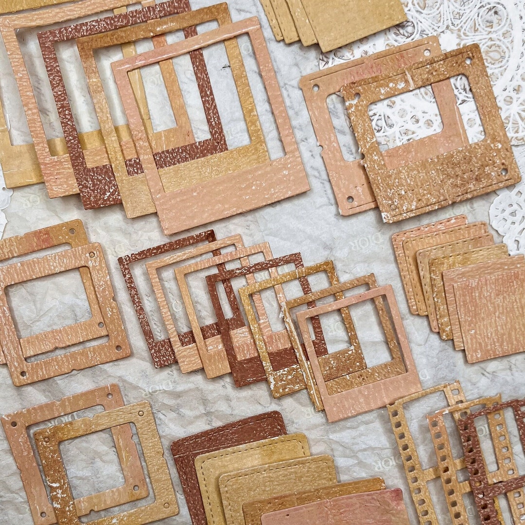 Vintage Themed Handmade Paper Frames 16 Pieces Ideal for Journaling ...