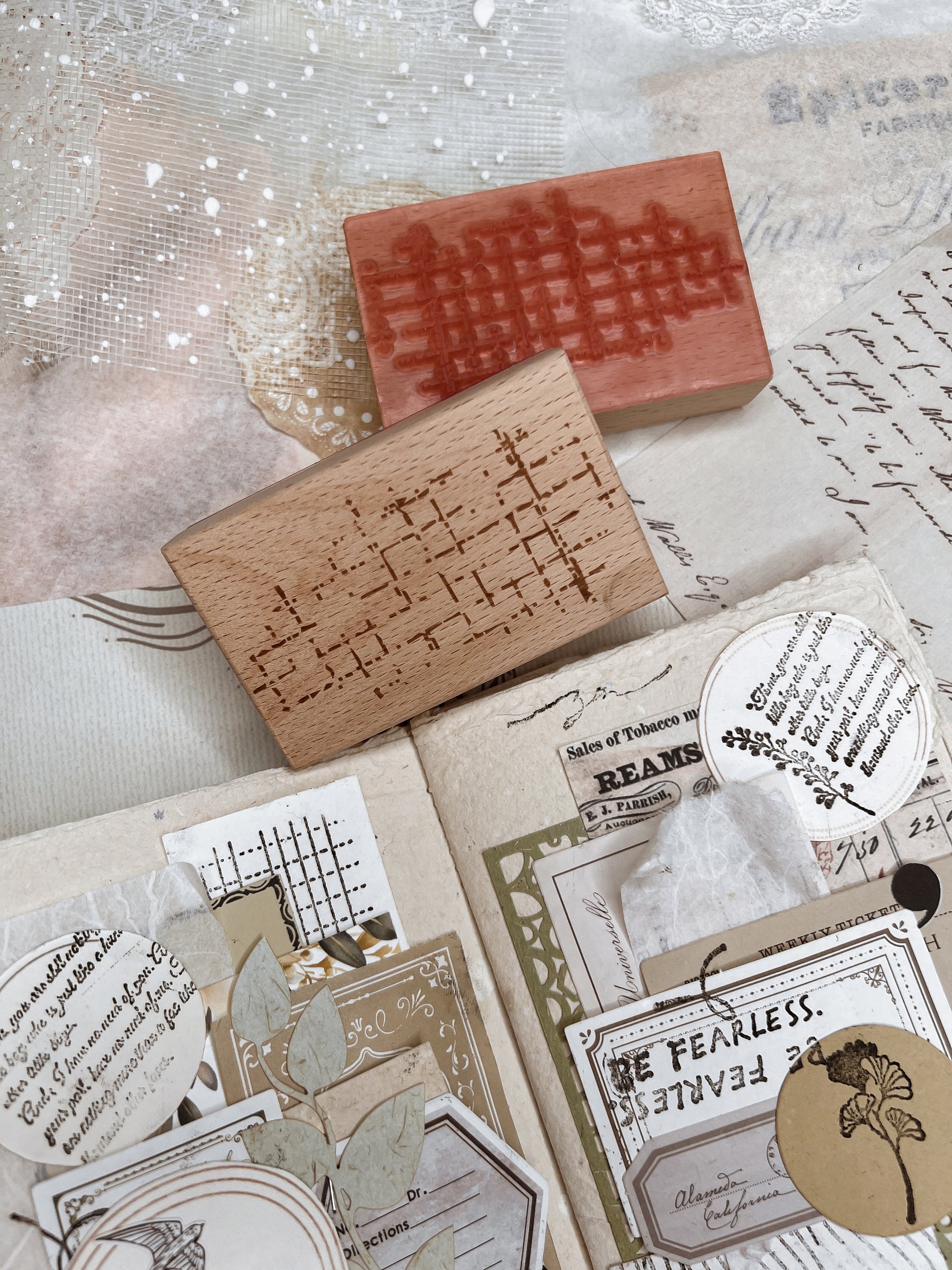 Rubber Stamps Grid Pattern Rubber Stamp 1 Piece Wooden Rubber Stamps ...