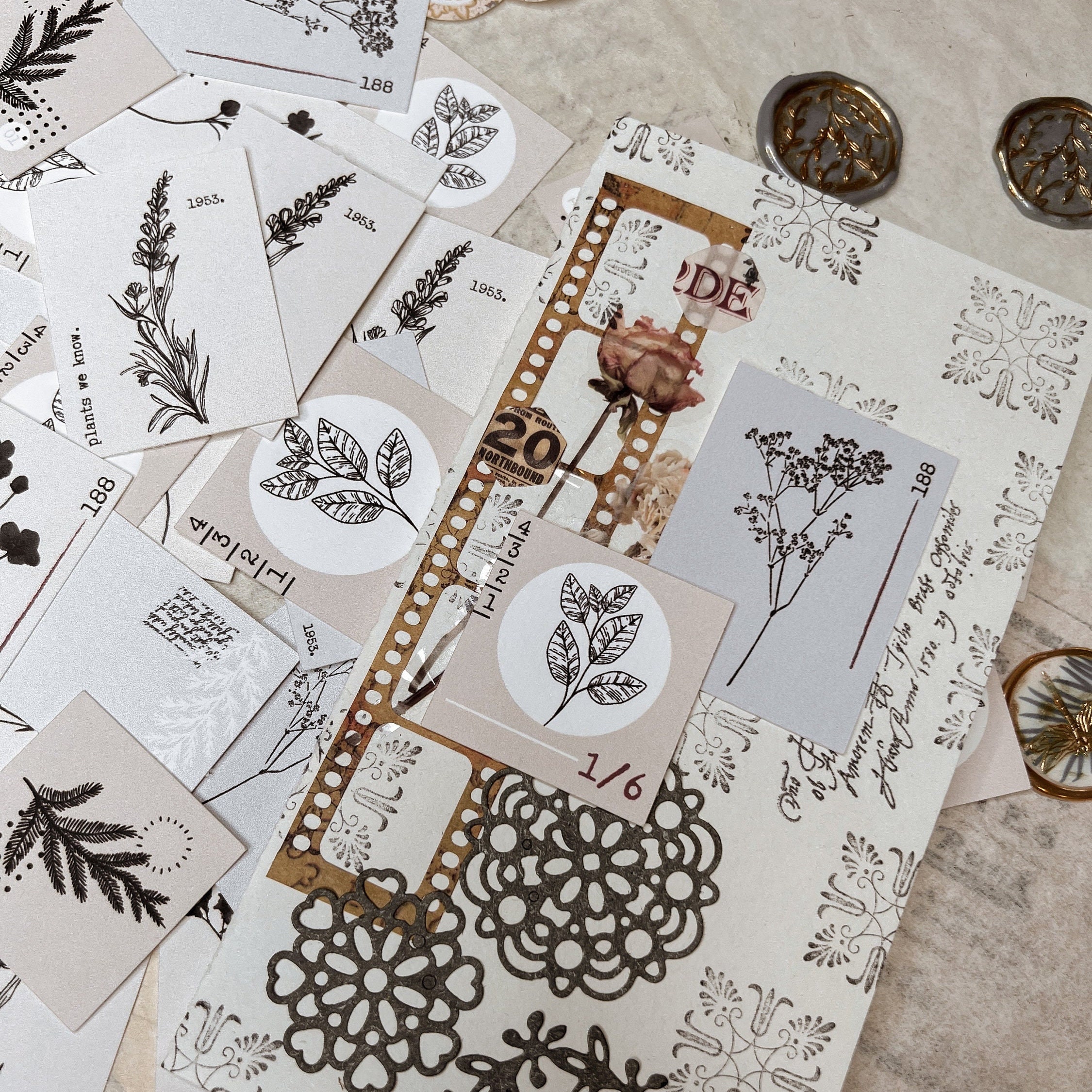 Ephemera Pack 16 Vintage Style Cards Ideal for Scrapbook Enthusiasts ...