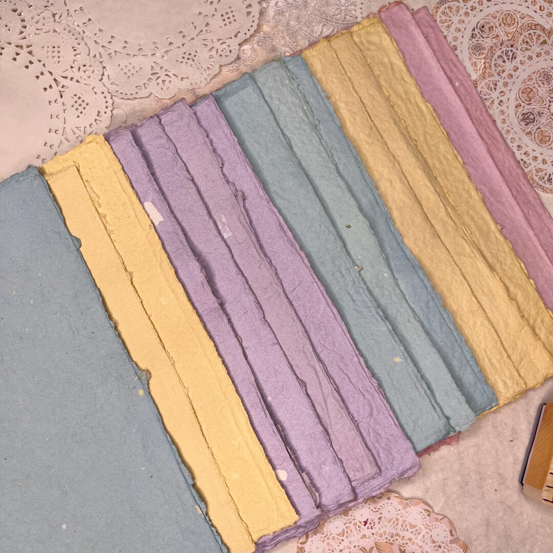 Handmade Paper Textured Color Paper A5 Size A6 Size A7 Size One Sheet ...