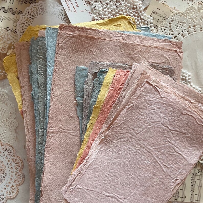 Handmade Paper Textured Color Paper A5 Size A6 Size A7 Size One Sheet ...
