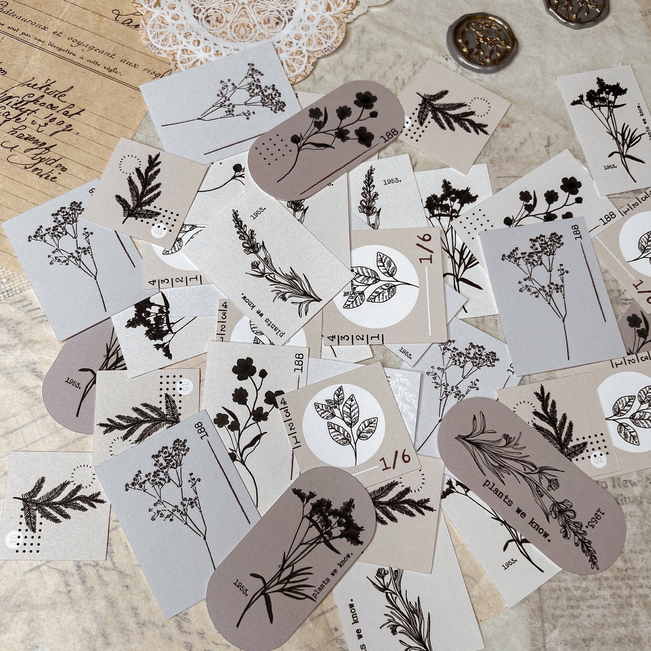 Ephemera Pack 16 Vintage Style Cards Ideal for Scrapbook Enthusiasts ...