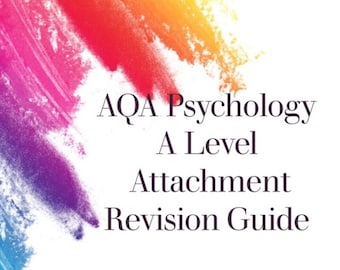 A Level Psychology Attachment Revision (AQA) - Etsy UK