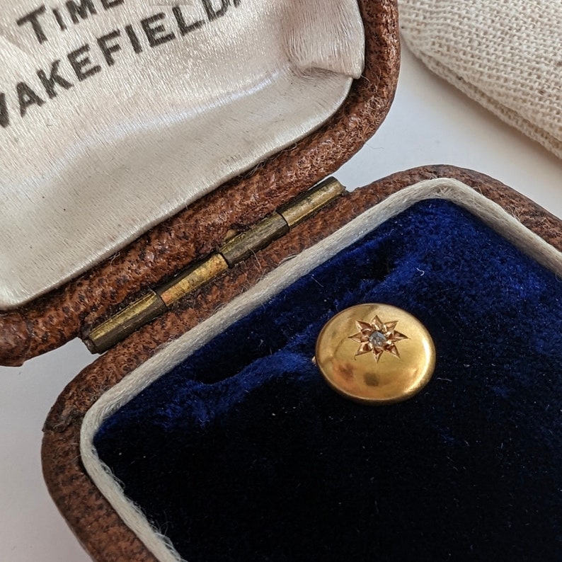 Antique Victorian Gold Collar Stud Button With Chester Hallmark 1898 ...