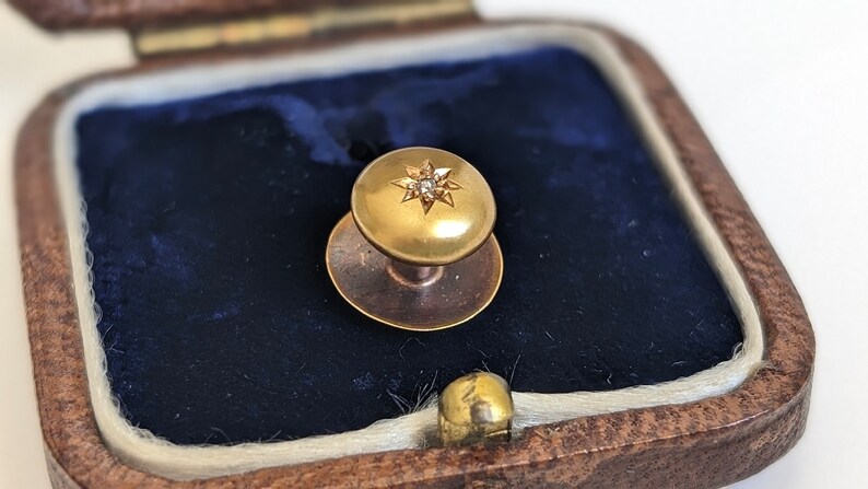 Antique Victorian Gold Collar Stud Button With Chester Hallmark 1898 ...