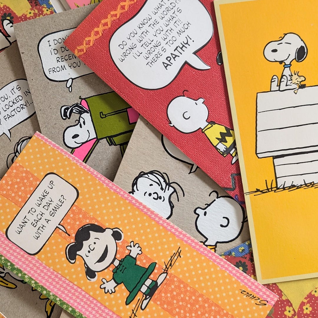 Vintage Lot of 12 Peanuts Greeting Cards Hallmark Snoopy Charlie Brown ...