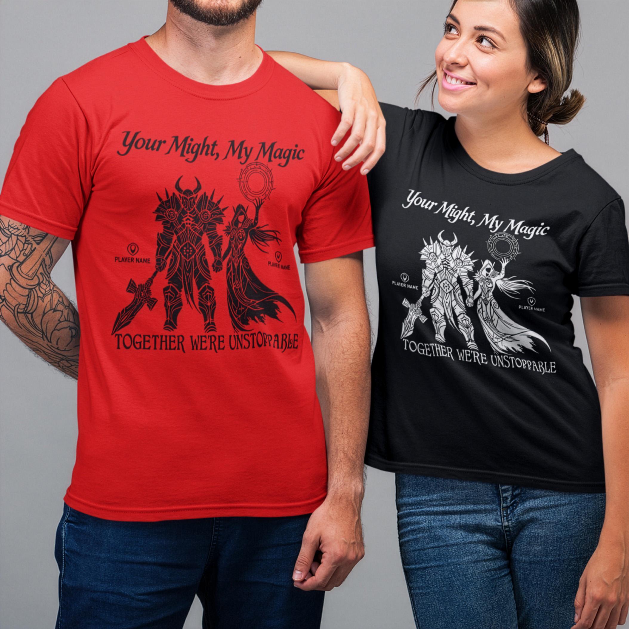 Warcraft Unstoppable Couple Shirt Personalize World of Warcraft Gamer ...