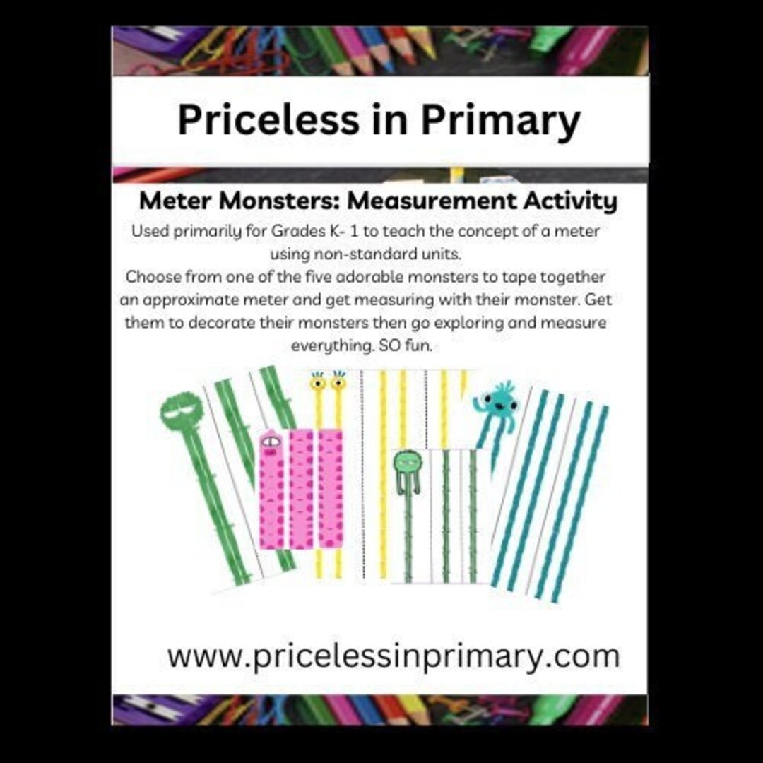 Meter Monsters: Non Standard Unit Measurement Activity - Etsy