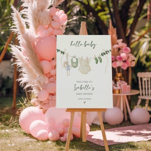 Hello Baby Shower Signage Oh Baby Welcome Sign Gender Neutral Baby ...