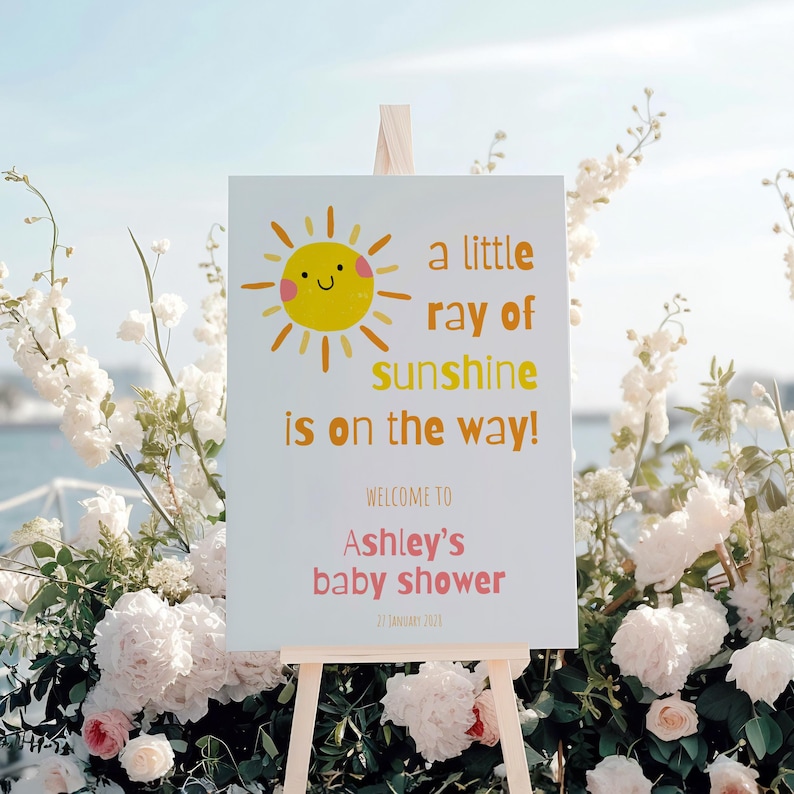 Little Ray of Sunshine is on the Way, Oh Baby Welcome Sign, Hello Baby ...