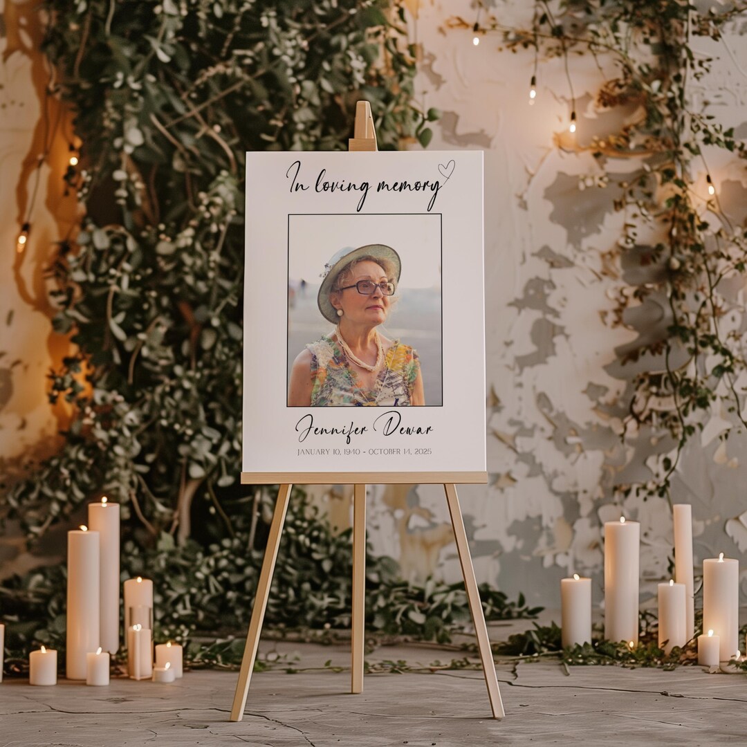In Loving Memory Welcome Sign Celebration of Life Large Signage Funeral ...