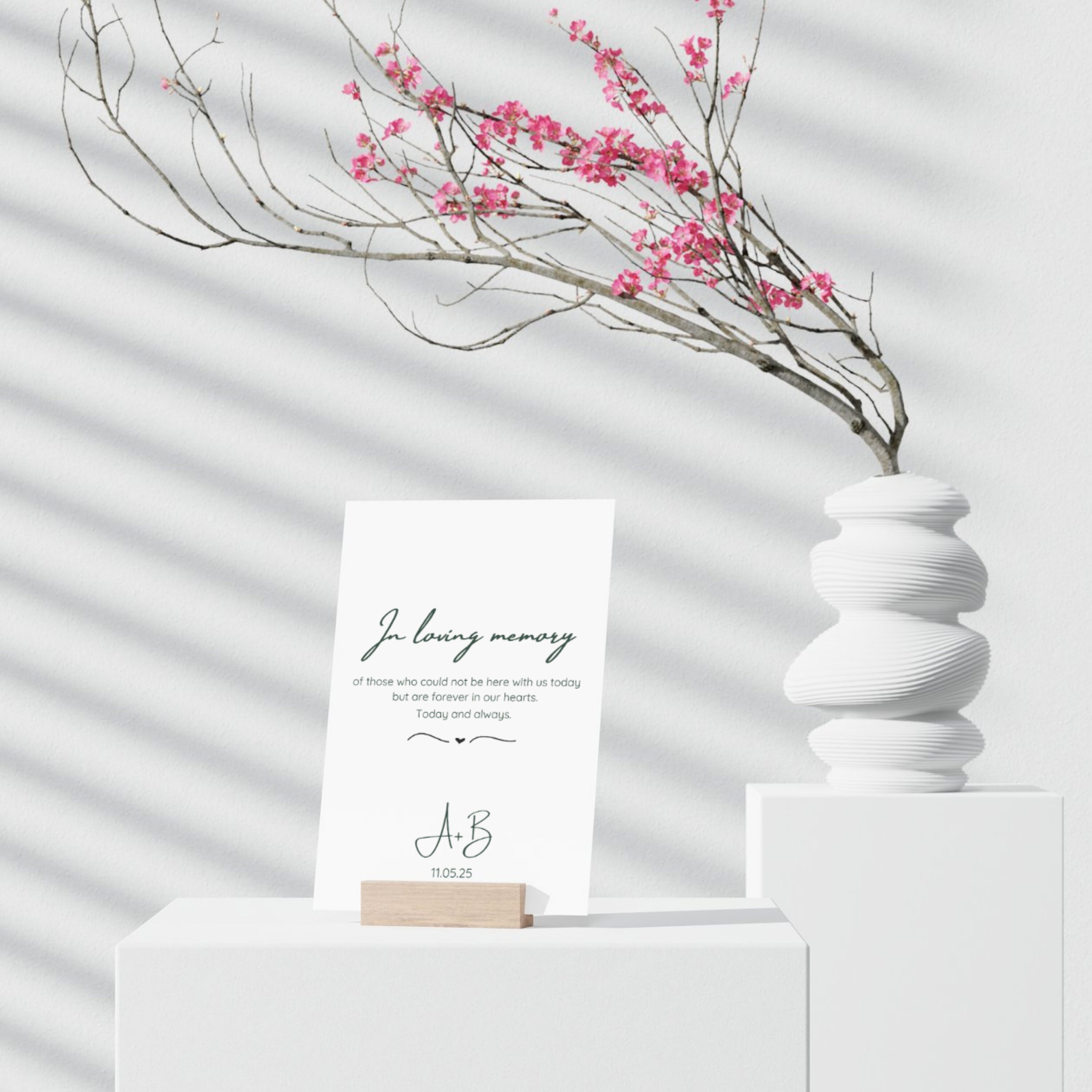 Script in Loving Memory Sign Printable, Modern Cursive Wedding Sign ...