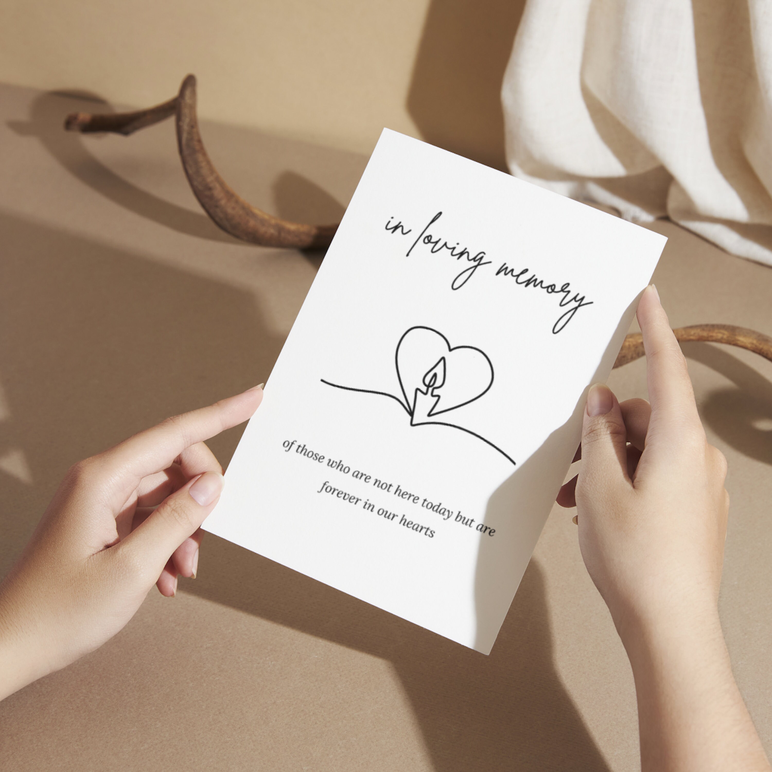 Minimalist in Loving Memory Sign Printable, Modern Wedding Sign, Candle ...