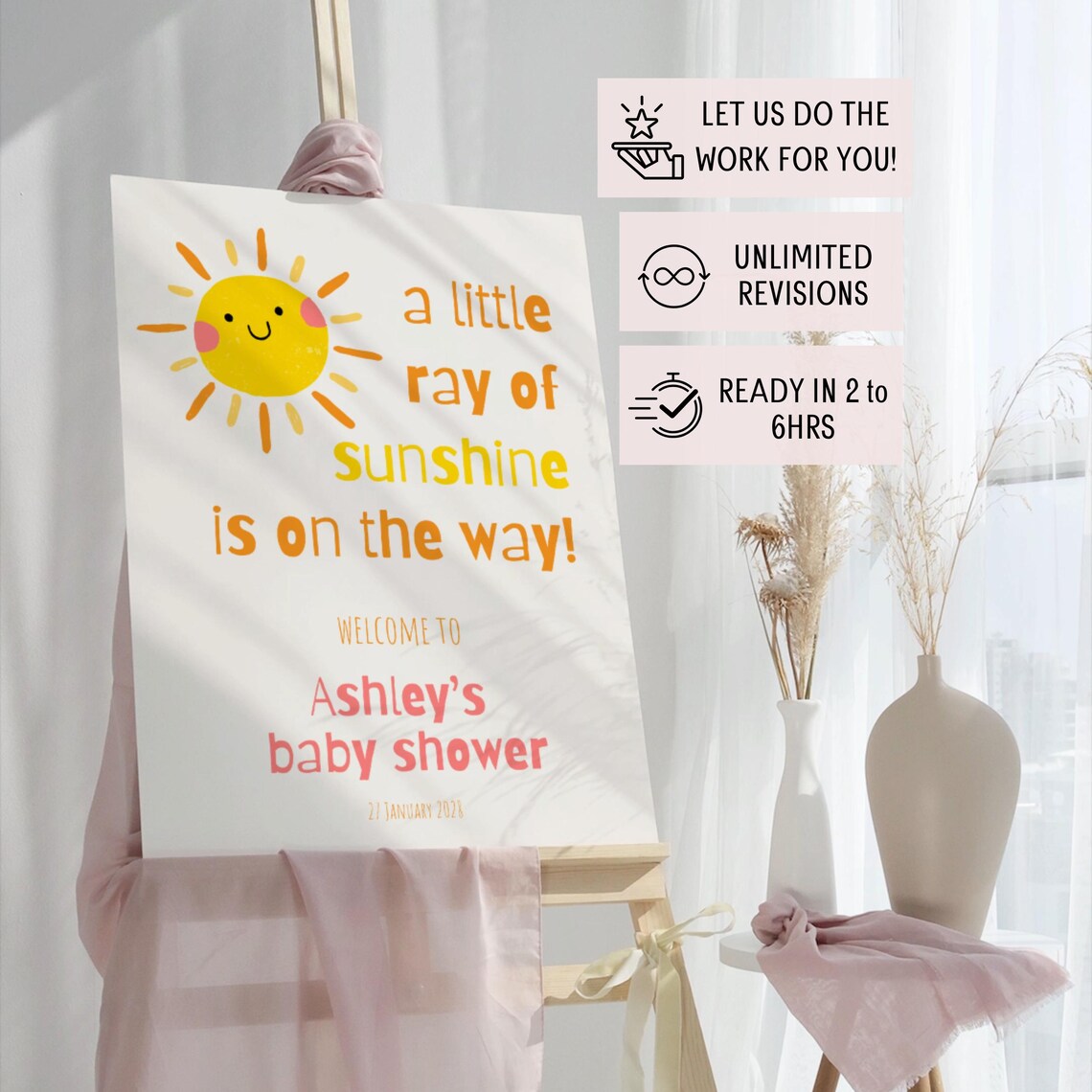Little Ray of Sunshine is on the Way, Oh Baby Welcome Sign, Hello Baby ...