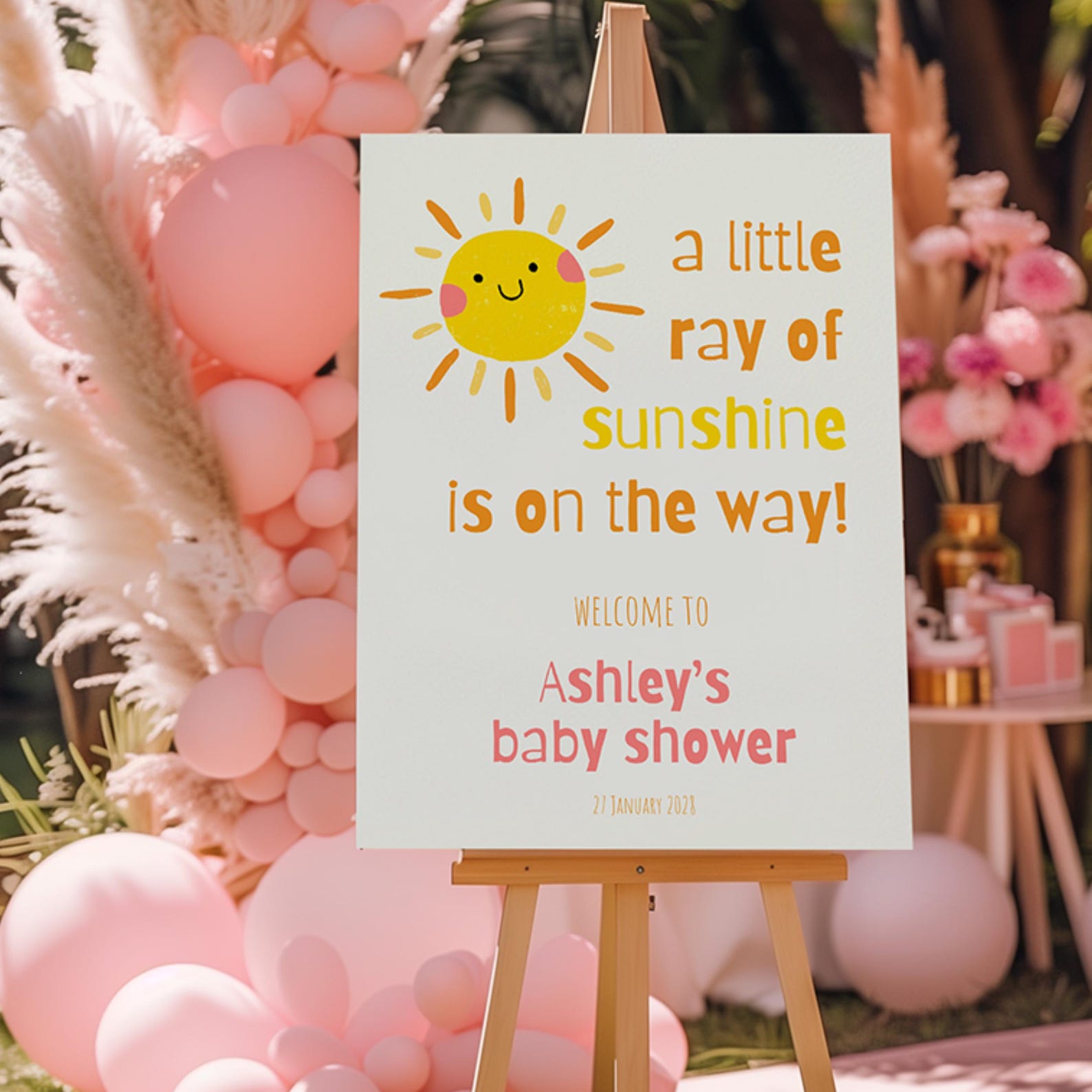 Little Ray of Sunshine is on the Way, Oh Baby Welcome Sign, Hello Baby ...