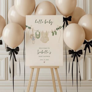 Hello Baby Shower Signage Oh Baby Welcome Sign Gender Neutral Baby ...