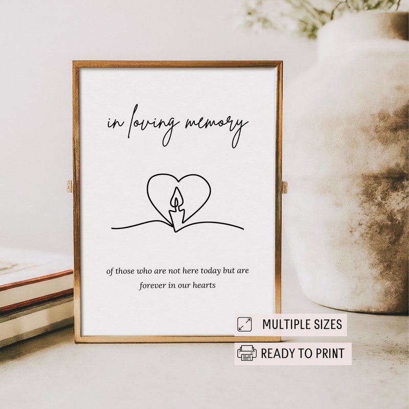 In Memoriam Sign - Etsy