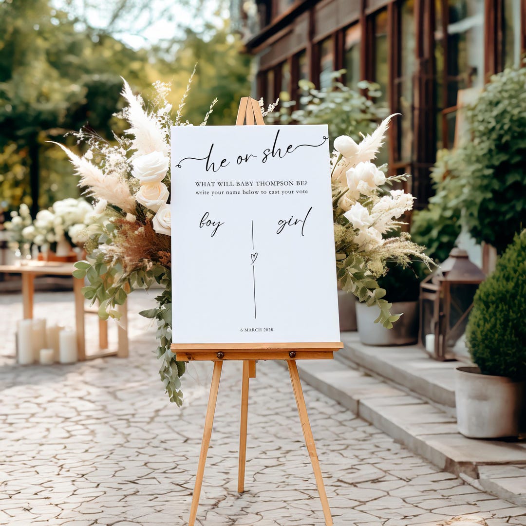 He or She Sign Baby Shower Welcome Sign, Oh Baby Welcome Sign Hello ...