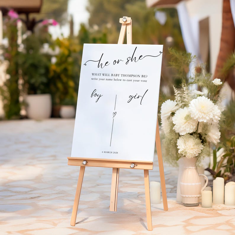 He or She Sign Baby Shower Welcome Sign, Oh Baby Welcome Sign Hello ...