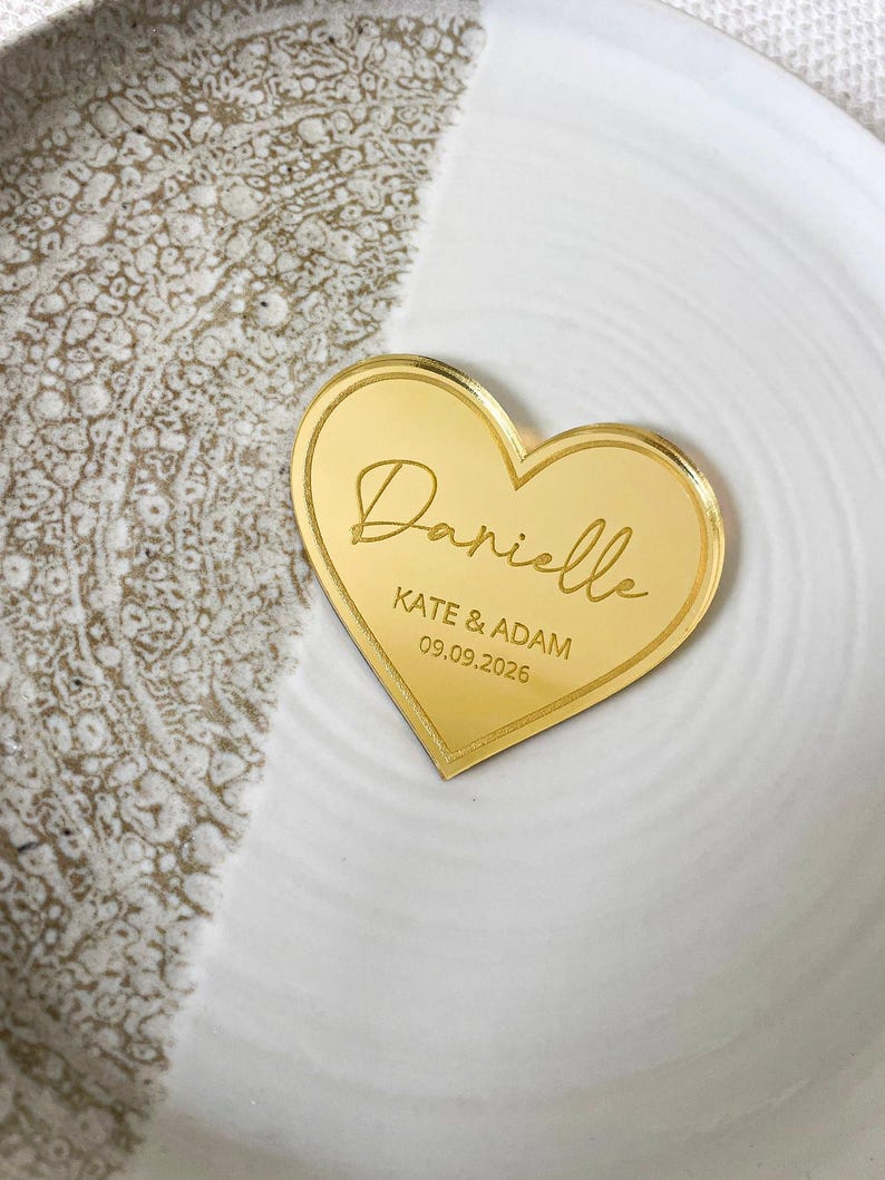 Personalized Wedding Place Cards, Gold Mirror Acrylic Name Tags, Luxury ...