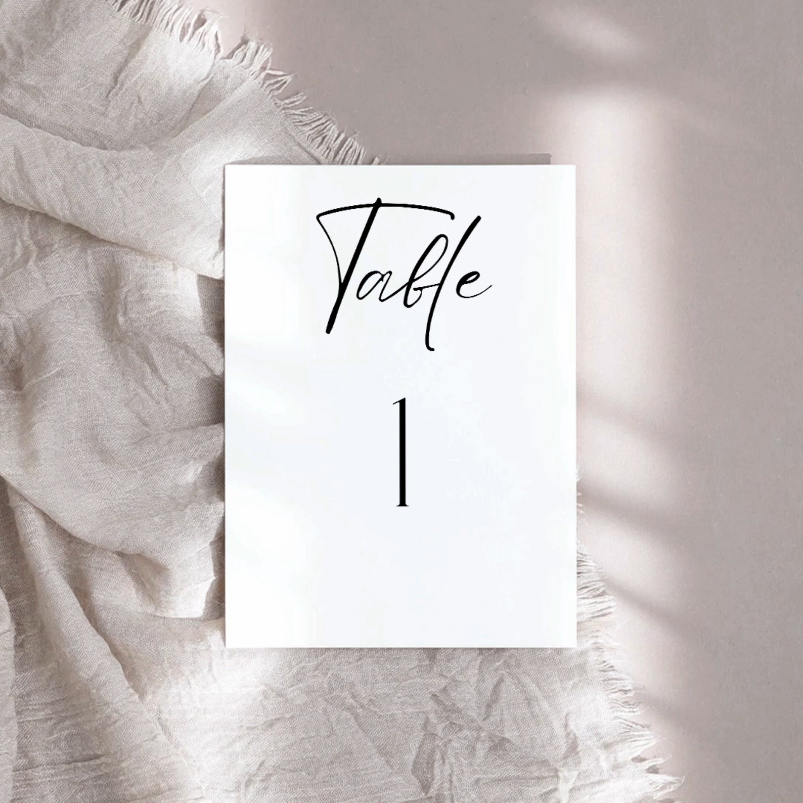 Editable Cursive Minimalist Table Numbers, Printable Modern Wedding ...