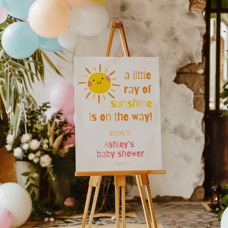 Little Ray of Sunshine is on the Way, Oh Baby Welcome Sign, Hello Baby ...