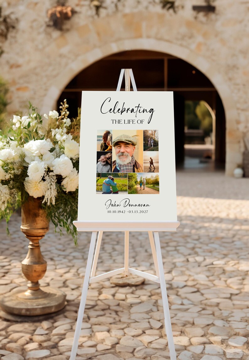 Celebration of Life Large Signage Funeral Welcome Sign Obituary ...