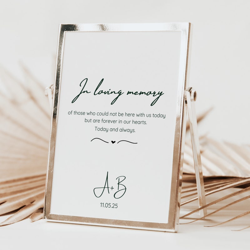 In Memoriam Sign - Etsy