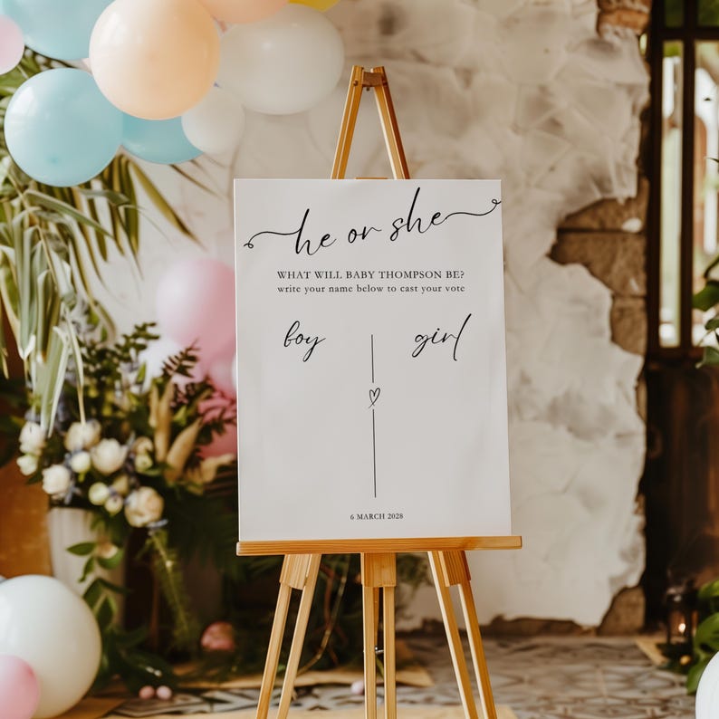 He or She Sign Baby Shower Welcome Sign, Oh Baby Welcome Sign Hello ...