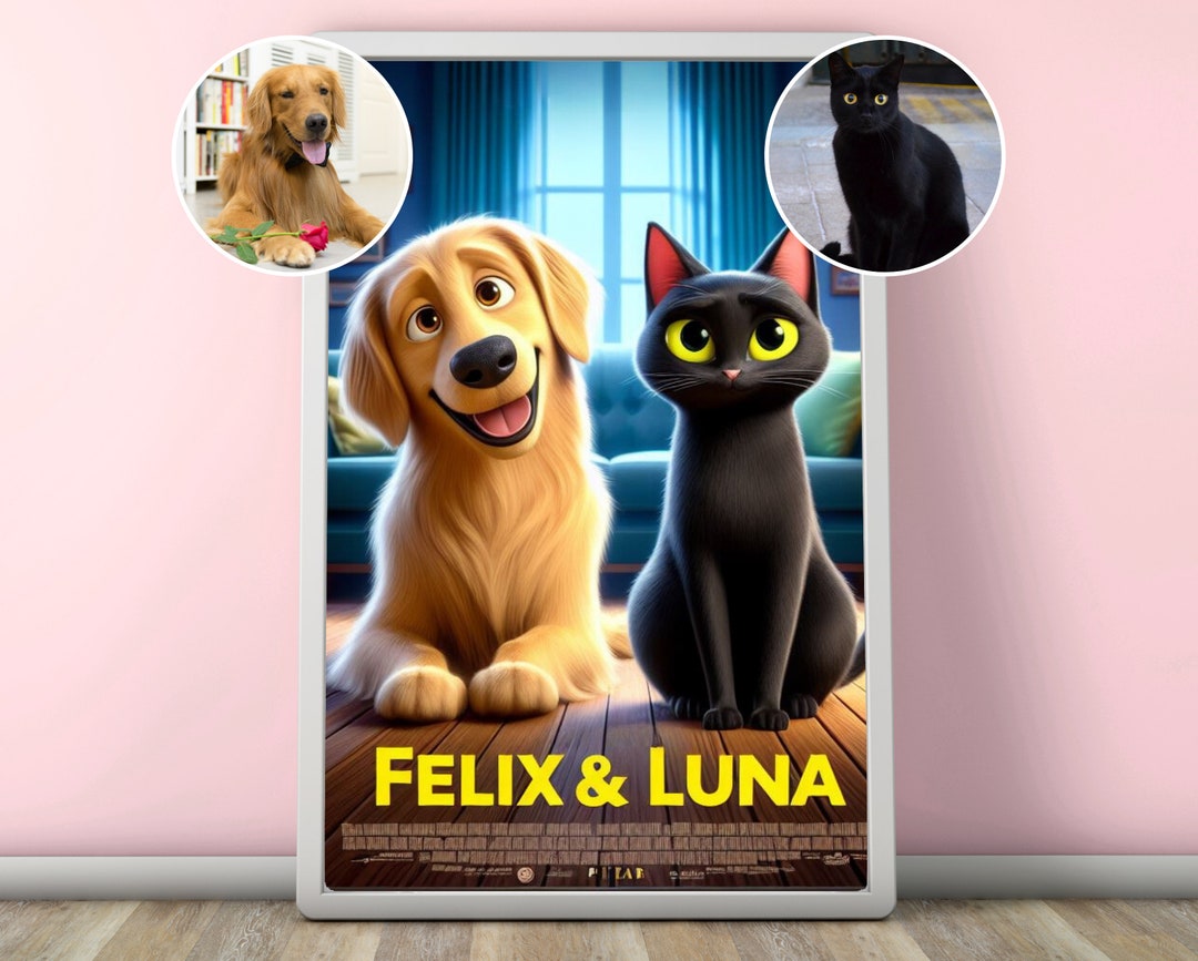 Personalized Cartoon Pet Portrait, Custom Cartoon Dog Portrait, Custom ...