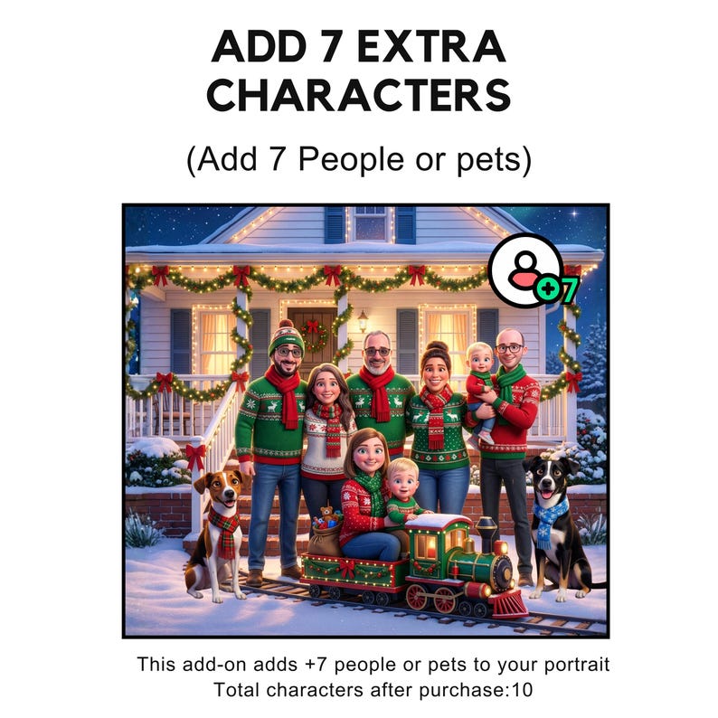 Add 7 Characters – Extra Person or Pet Add-on - Etsy
