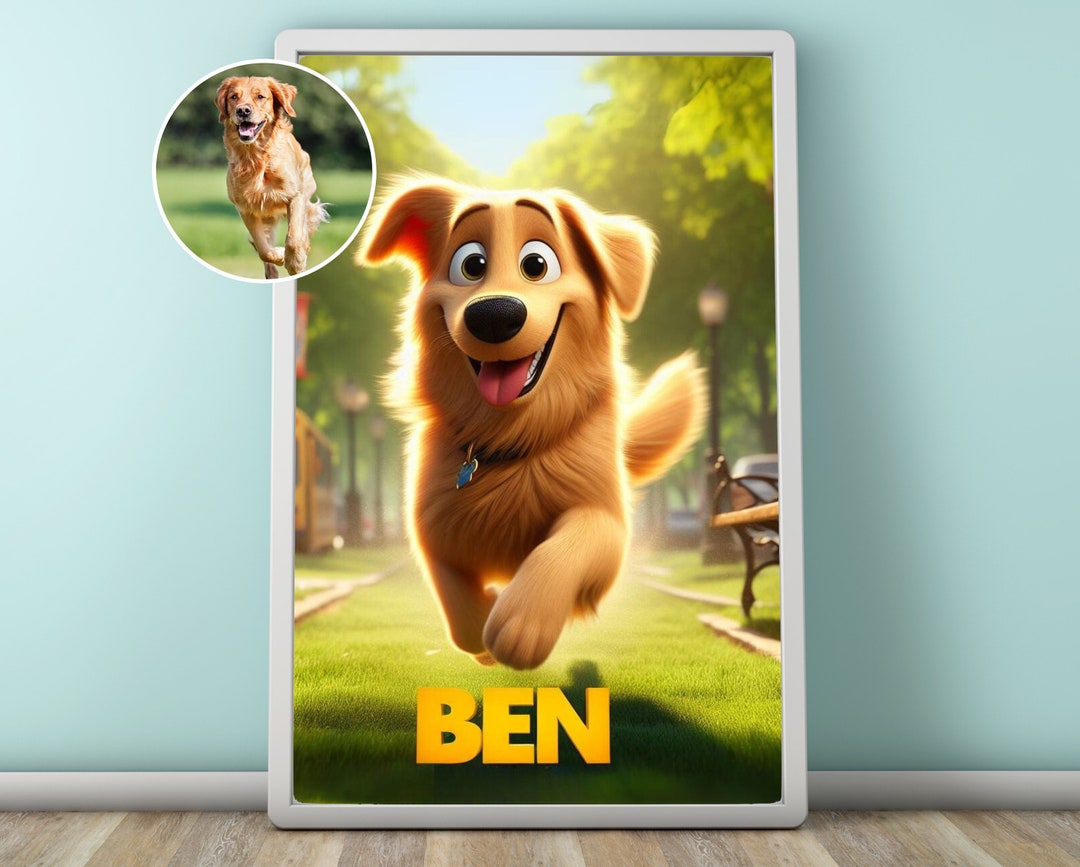 Personalized Cartoon Pet Portrait, Custom Cartoon Pet Portrait, Dog ...
