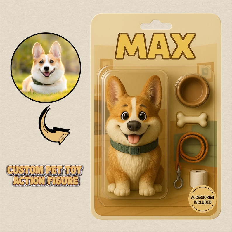 Custom Pet Action Figure, Personalized Dog Figurine, Custom Toy Figure ...