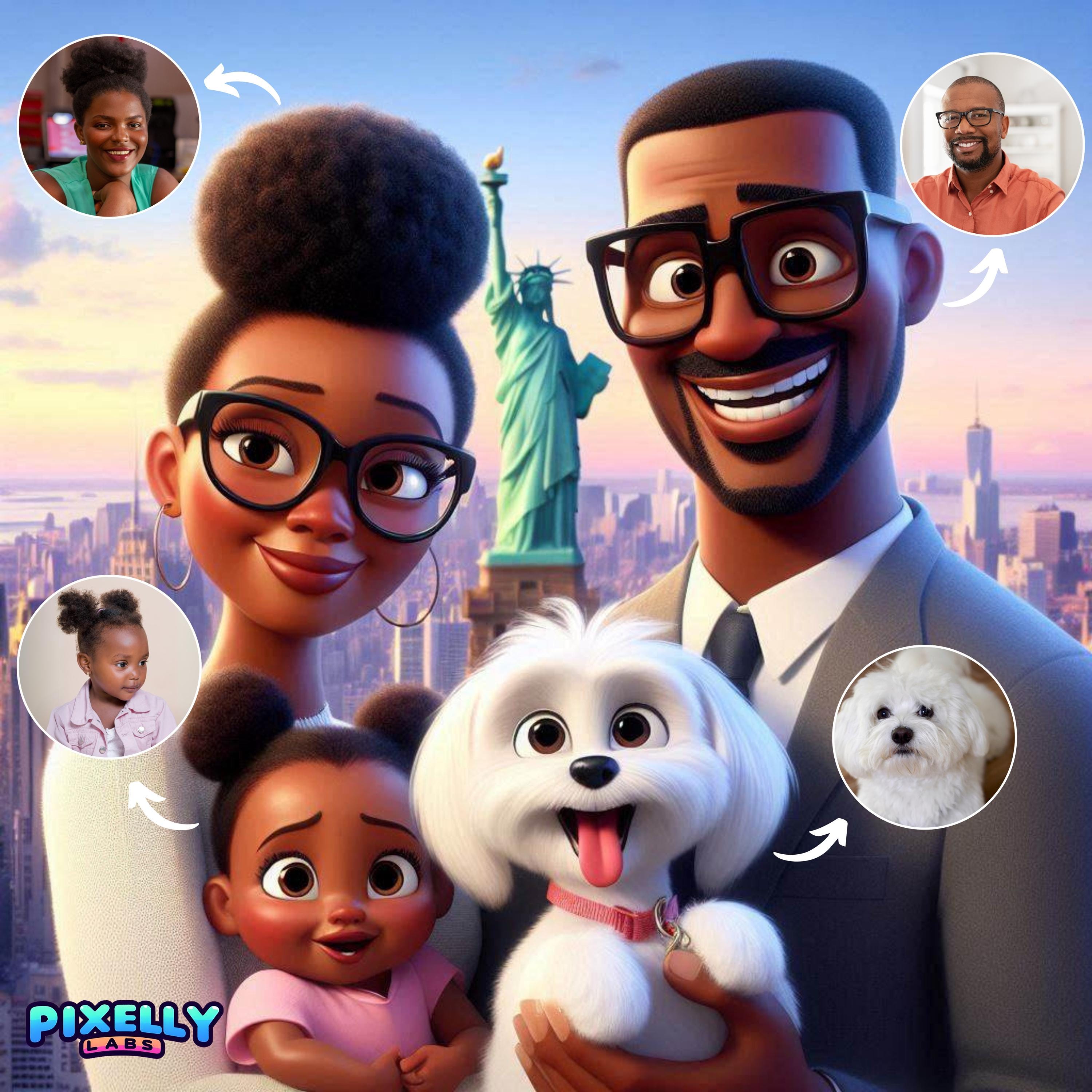 Custom Cartoon Family Portrait, Large Family Portrait, Custom Family ...