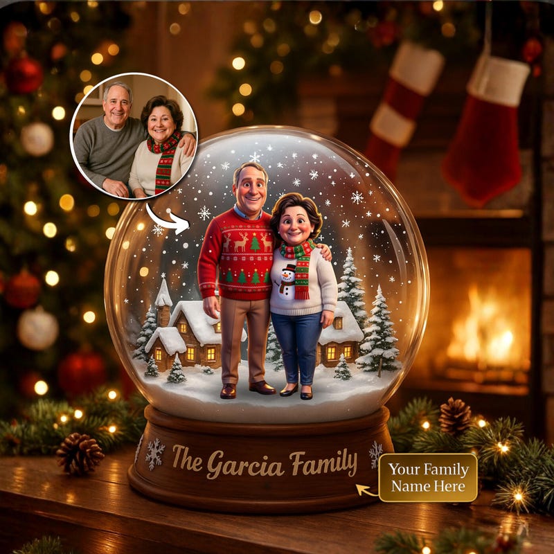 Couple Snow Globe Christmas - Etsy UK