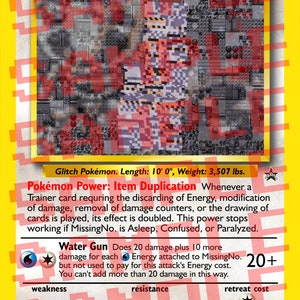 Custom Gen 1 Missingno Pokemon Trading Card (1:1 Replica of a Real Card ...