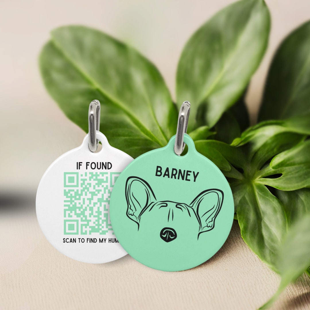 French Bulldog ID Tag With QR Code Personalized Pet Name Tag Custom Dog ...