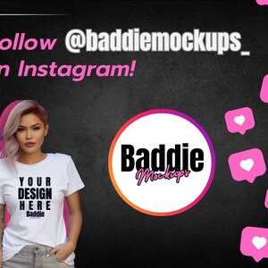 Baddie Model in Bella Canvas 3001 Mockup Black Tshirt Alternative Model ...