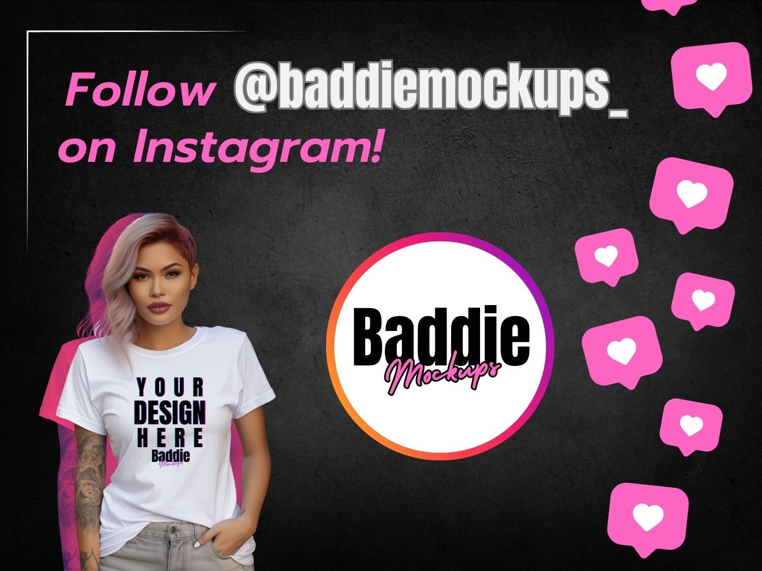 Baddie Model in Bella Canvas 3001 Mockup Black Tshirt Alternative Model ...