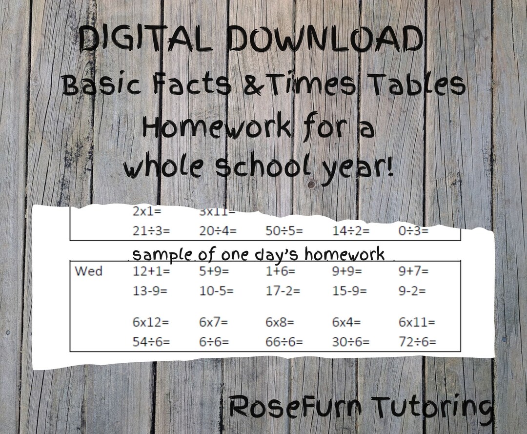Printable Maths Homework Sheets Instant Download A4 or US Letter Pages ...